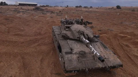 Israel defense forces tank with soldiers... | Stock Video | Pond5