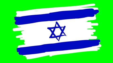 Israel drawing flag on green background | Stock Video | Pond5