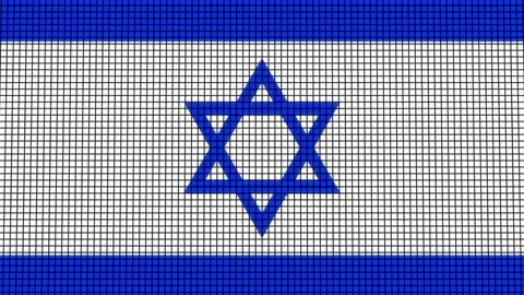 Israel Flag animated in pixel grid style... | Stock Video | Pond5