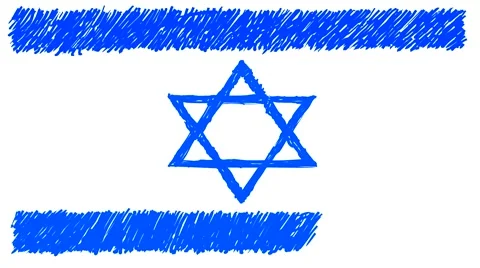 israel flag hand draw | Stock Video | Pond5