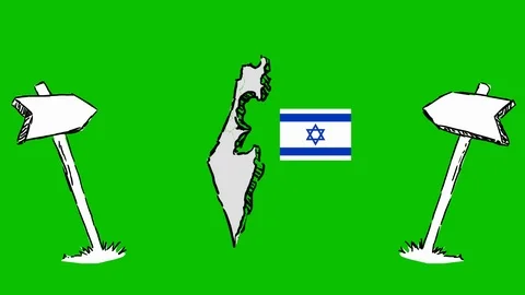 Israel - Hand-Drawn Animation - Pointing... | Stock Video | Pond5