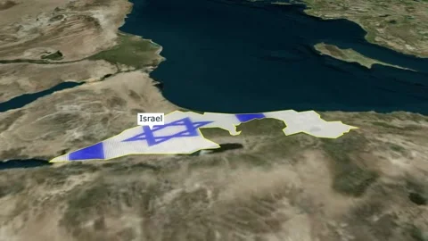 Israel map animation with Israel flag hi... | Stock Video | Pond5