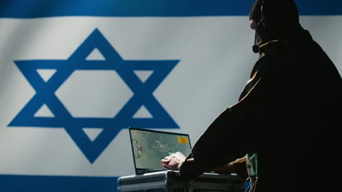 Israel Mossad agent using military softw... | Stock Video | Pond5