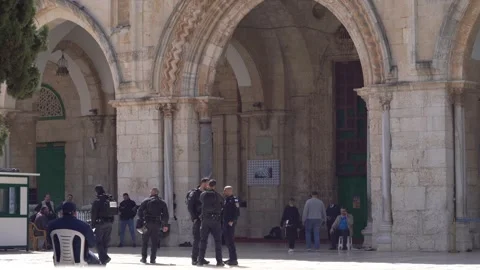 Israel Police Force In Front Of Al-Aqsa ... | Stock Video | Pond5