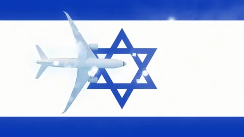 Israeli airspace - Airplane With Flag of... | Stock Video | Pond5