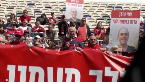 Israeli football fans pay tribute to sla... | Stock Video | Pond5