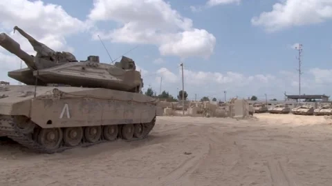 Israeli Main Battle Tank (Merkava) parke... | Stock Video | Pond5