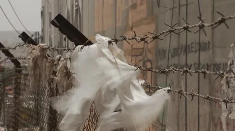 Israeli - Palestinian separation barrier... | Stock Video | Pond5