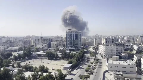 Israeli shelling of Gaza continues, Gaza... | Stock Video | Pond5