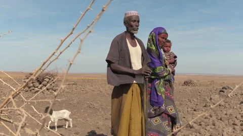 Issa tribe family, Afar region, Yangudi ... | Stock Video | Pond5