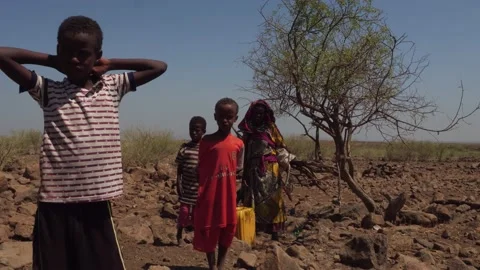 Issa tribe family, Afar region, Yangudi ... | Stock Video | Pond5