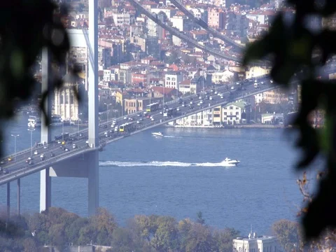 Istanbul bosphorus bridge and ships goin... | Stock Video | Pond5