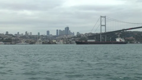 Istanbul. Ships at the Bosphorus Bridge. | Stock Video | Pond5