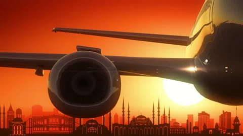 Istanbul Turkey Airplane Take Off Skylin... | Stock Video | Pond5