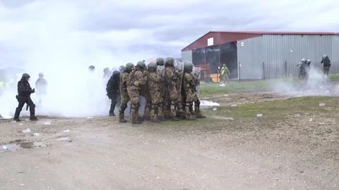 Italian Army soldiers with anti riot-shi... | Stock Video | Pond5