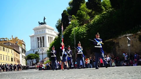 Italian Police in full uniform at the pa... | Stock Video | Pond5