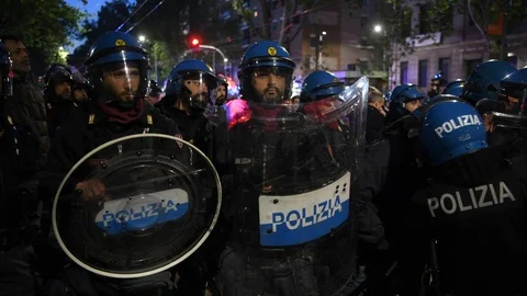 Italian Police officers in full riot gea... | Stock Video | Pond5