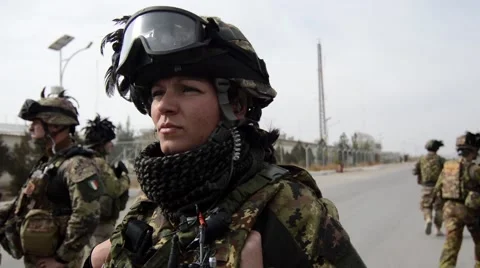 Italian woman army soldier. | Stock Video | Pond5