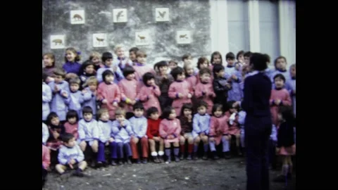 Italy 1968, Elementary School Children P... | Stock Video | Pond5
