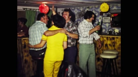 Italy 1975, Happy home party scene 70s | Stock Video | Pond5