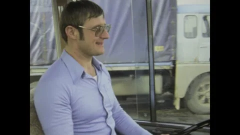 Italy 1980, Behind the Wheel: Bus Driver... | Stock Video | Pond5