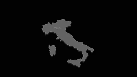 Italy animated map with alpha channel. | Stock Video | Pond5