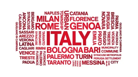 italy animated word cloud,animation Citi... | Stock Video | Pond5