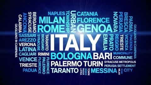 italy animated word cloud,animation Citi... | Stock Video | Pond5