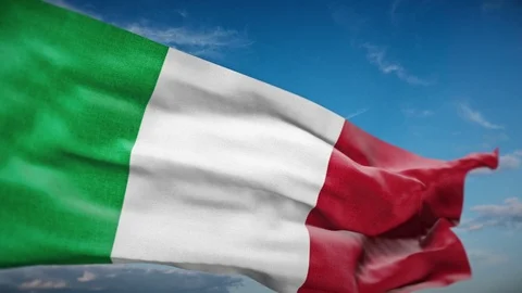 Italy flag waving realistic animation. 4... | Stock Video | Pond5