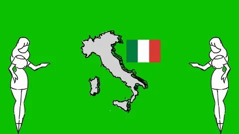 Italy - Hand-Drawn Animation - women poi... | Stock Video | Pond5