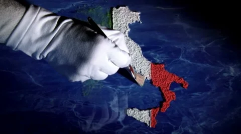Italy map and flag. Artist. Time lapse. | Stock Video | Pond5