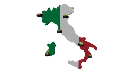 Italy map flag with container ships anim... | Stock Video | Pond5