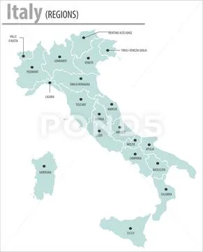 Italy map illustration vector detailed italy map with state names ...