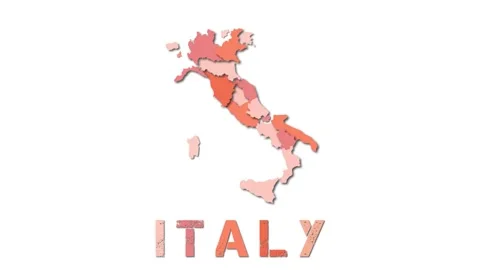 Italy map with paper regions. Animated c... | Stock Video | Pond5
