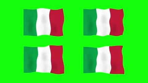 Italy Waving Flag 2D Animation on Green ... | Stock Video | Pond5