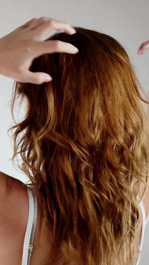 Itching Dry Head Scalp And Long Hair | Stock Video | Pond5