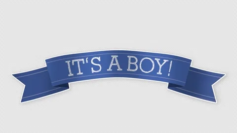 It's A Baby Boy Blue Ribbon Banner Annou... | Stock Video | Pond5