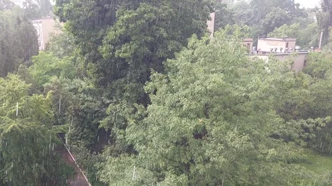 It's raining in the city top view | Stock Video | Pond5