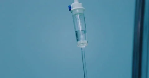 IV Drip line showing bubble of liquid dr... | Stock Video | Pond5