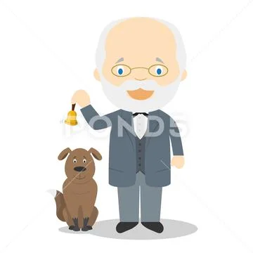 Ivan Pavlov cartoon character. Vector Illustration. Kids History ...