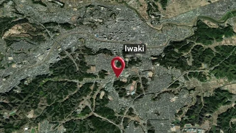Iwaki City Map Zoom (Japan) from Space t... | Stock Video | Pond5