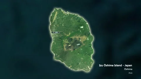 Izu Oshima Island - Japan close-up - sat... | Stock Video | Pond5