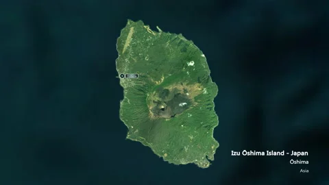 Izu Oshima Island - Japan close-up - sat... | Stock Video | Pond5