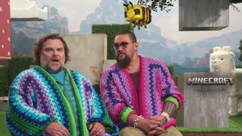 Jack Black, Jason Momoa square off in 'M... | Stock Video | Pond5