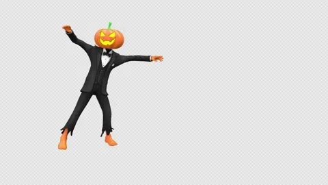 Jack-O-Lantern dance - 3d render looped ... | Stock Video | Pond5