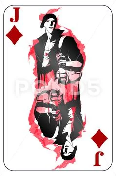 Jack. Playing card with a Tiles sign. Game Jack symbol. Isolated card ...
