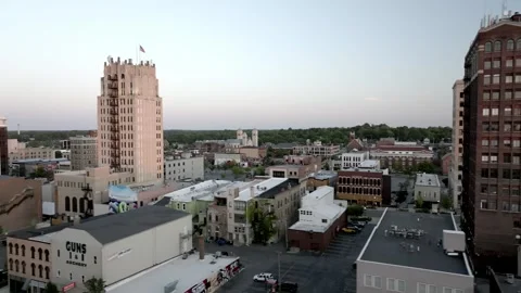 Jackson, Michigan downtown skyline at du... | Stock Video | Pond5