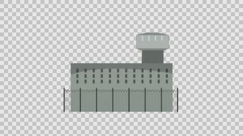 Jail Building Cartoon | Stock Video | Pond5