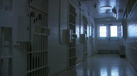 Jail cells and inmate holding bars | Stock Video | Pond5