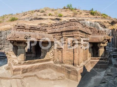 Jain temple Chhota Kailasa in Ellora, Maharasthra state, India ...